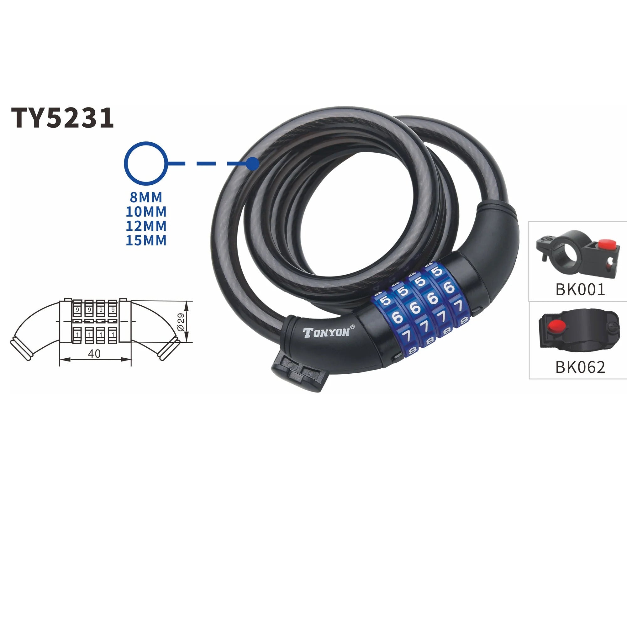 TONYON Heavy-Duty Bike Locks – U-Locks, Cable Locks & Combo Options ...